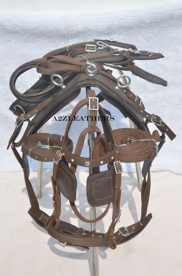 Brown Nylon Horse Driving Harness single In Full, Cob, Pony , Shetland ...
