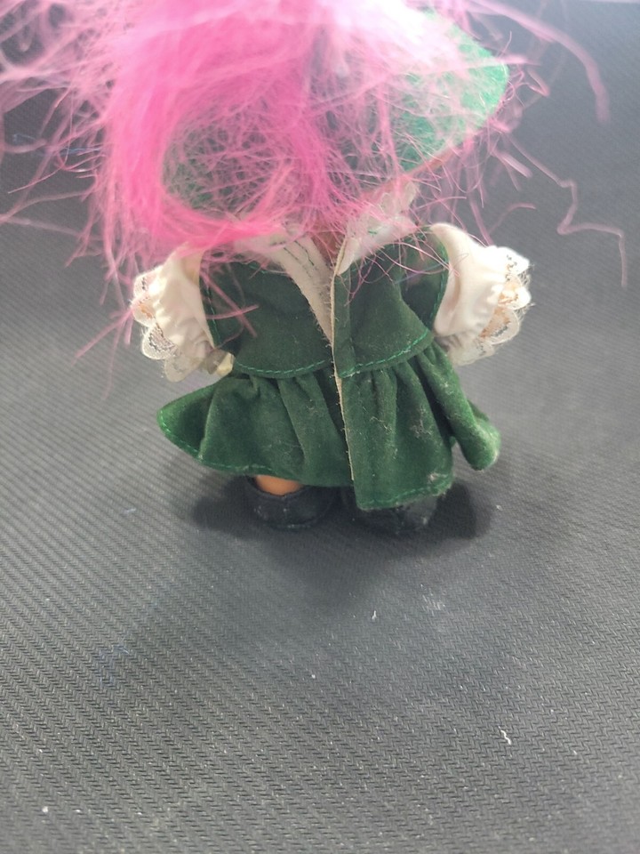 Vtg Russ Around the World German Troll With Pink Hair Green and White ...