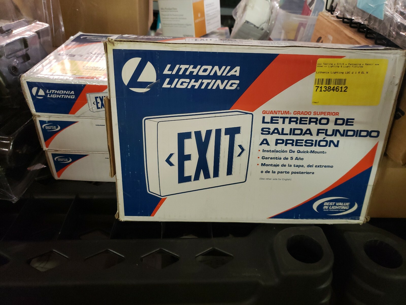 LITHONIA LIGHTING LQC W 1 R EL N Quantum Series Cast Aluminum LED Exit ...