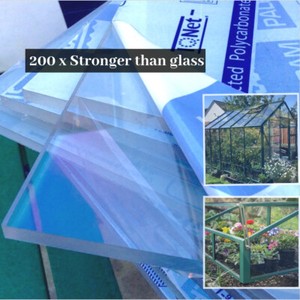 Clear Polycarbonate High Impact Plastic Sheet Glazing Palram Solid 3mm ...