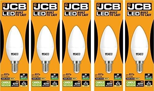 Jcb LED 6W E14 Candle Bulbs, 40w Incandescent 470lm, Warm White 3000k ...