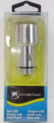 Heavy Duty MobileSpec 3.1 AMP Dual USB Charger with Emergency Glass ...