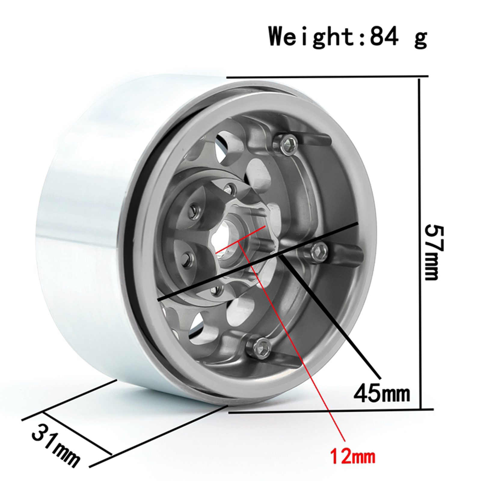 Alloy Wheel Beadlock Wheel Rims Hub 4pcs Replacement for 1/10 O0H1 | eBay