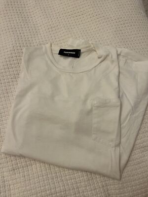 Dsquared Men T Shirt Size Large White Barbwire | eBay