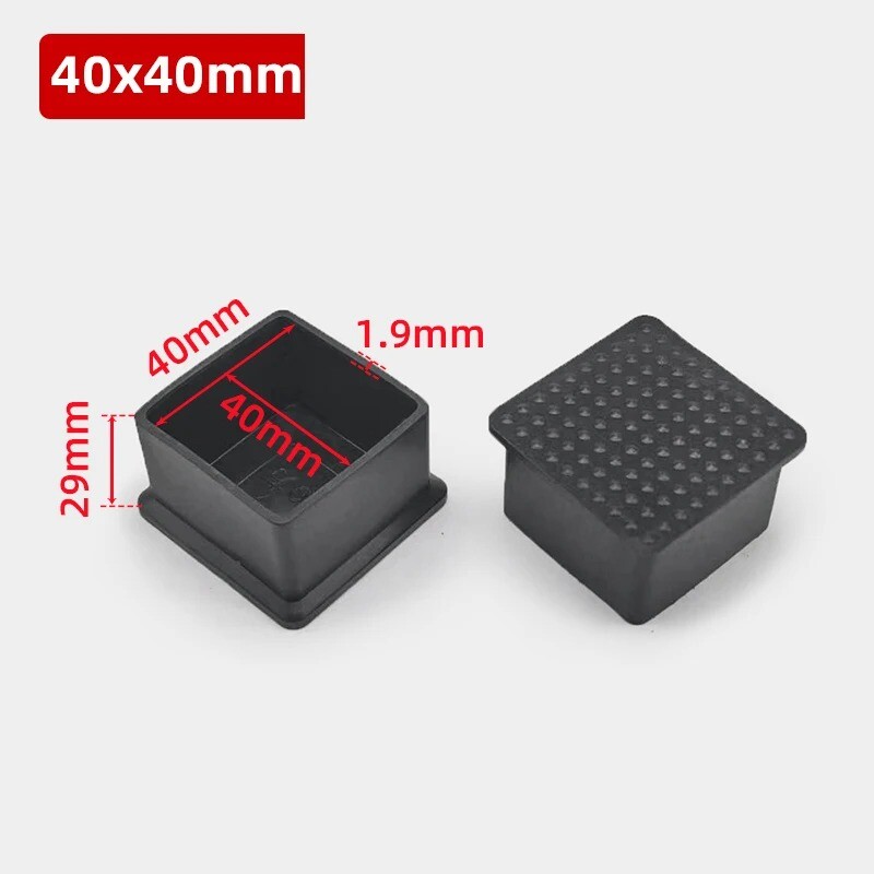 Square Chair Leg Caps Anti-Slip Rubber Chair Tips Table Chair Floor ...
