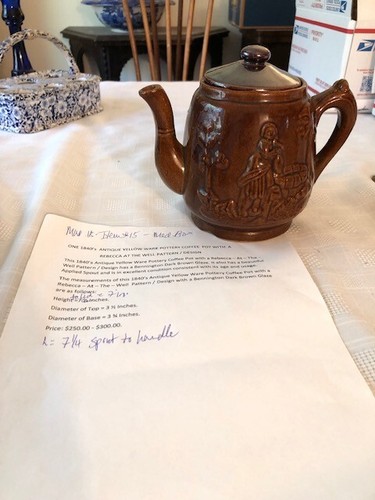 One Antique Rockingham Bennington Coffee Pot | eBay