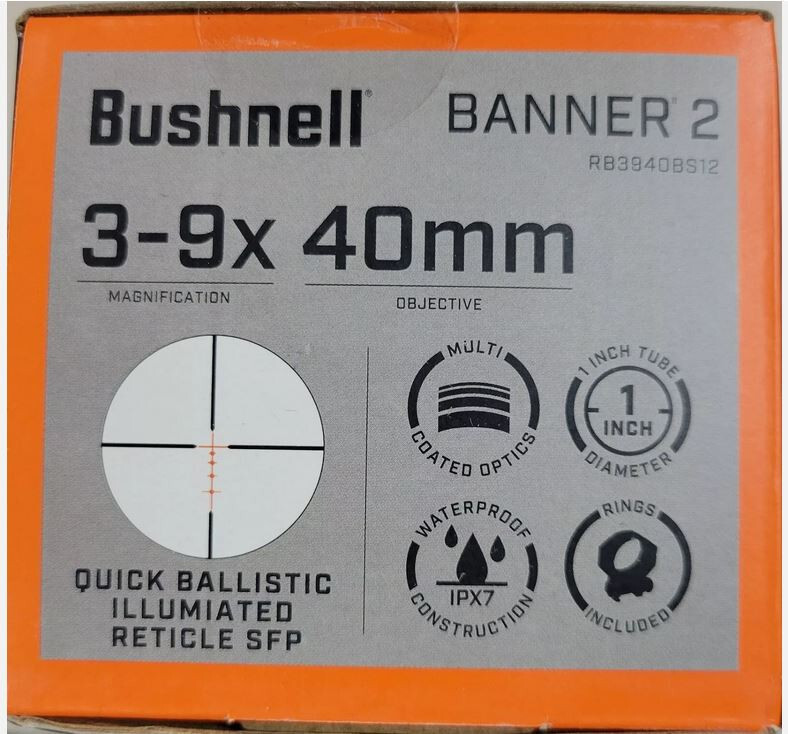 Bushnell Banner 2 3-9x40 Illuminated Riflescope DOA Quick Ballistic w ...