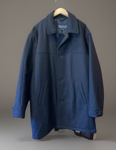 Aberdeen Collection Men’s Peacoat Medium Black Wool Blend Button Up VGC ...