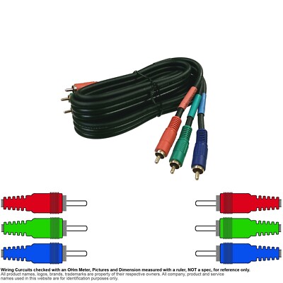 Cable Coax Coaxial RCA 3:3 Video RGB Component 6FT #6273 | eBay