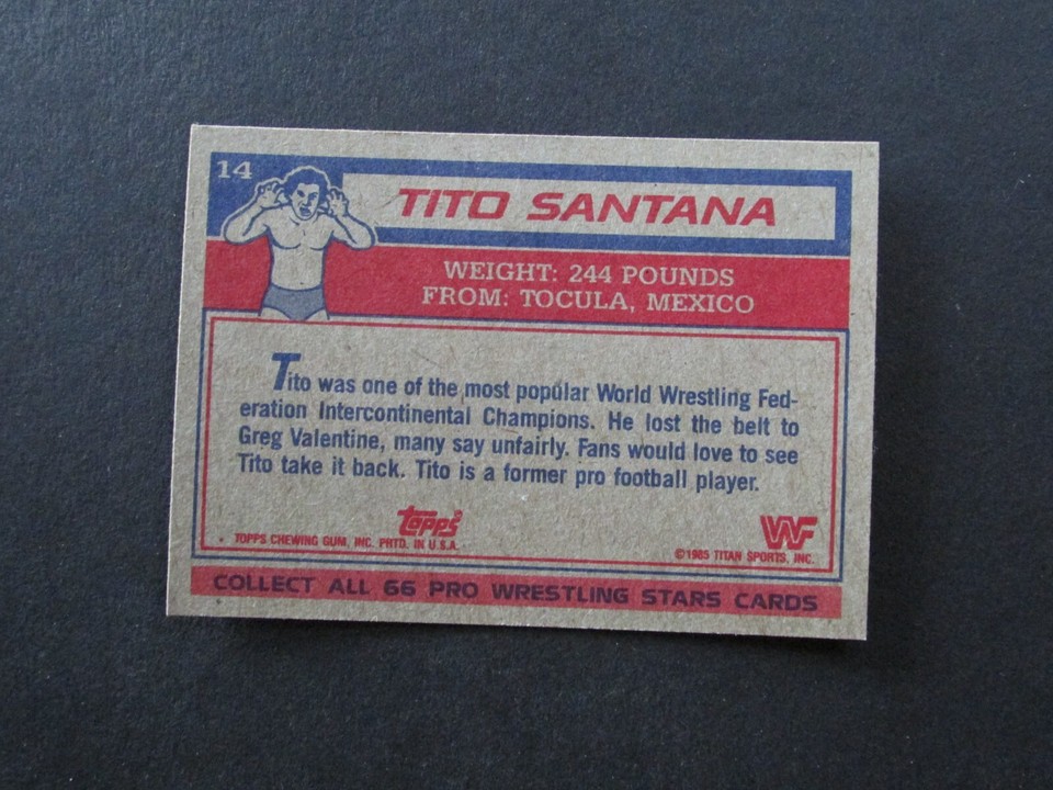 1985 Topps WWF Card #14 Tito Santana | eBay