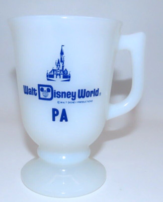 Vintage Walt Disney World Milk Glass-PENNSYLVANIA Souvenir Pedestal Mug ...