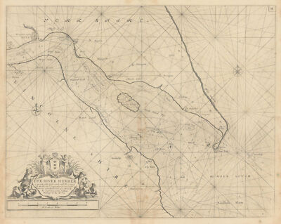 The River Humber estuary sea chart. Hull, Grimsby & Barton. COLLINS ...