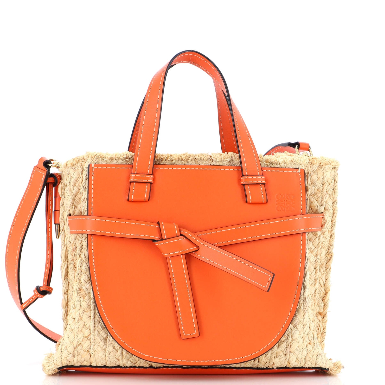 Loewe Gate Tote Leather and Straw Small - Gem