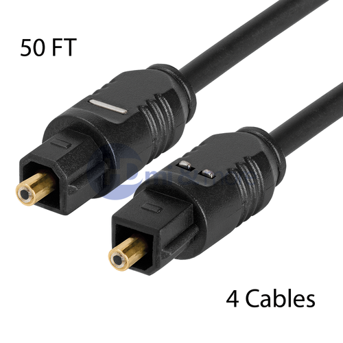 TosLink Optical 50 FT Cable Digital Fiber Optic Audio SPDIF MD DVD ...