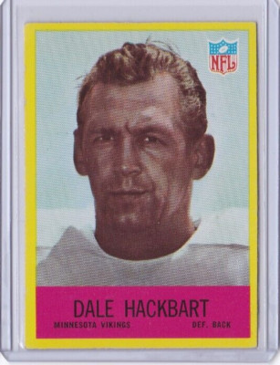 1967 PHILADELPHIA FOOTBALL #102 DALE HACKBART MINNESOTA Vikings IDBB | eBay