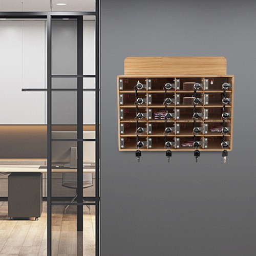 20 Compartments Cell Phone Locker Box Wood Cell Phone Storage Cabinet ...
