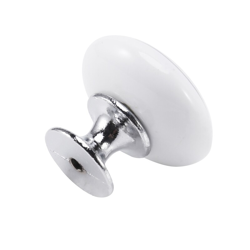 1 x Ceramic Door/Wardrobe/Cabinet/Cupboard Knob Handle Drawer White ...