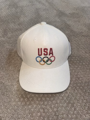 Team USA Olympic Rings Corduroy Strap back Hat White Adjustable | eBay
