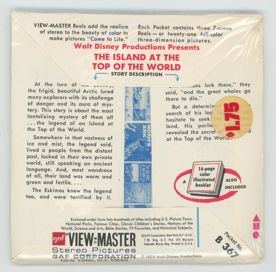 Disney's The Island at the Top of the World View-Master Packet B-367 ...