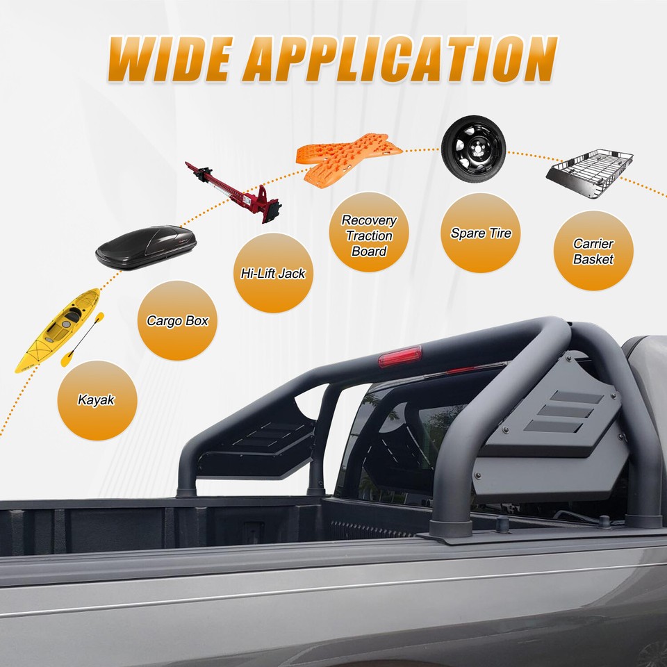 Universal Truck Sport Bar Full Size Roll Bar Chase Rack Bed Bar For Ram ...