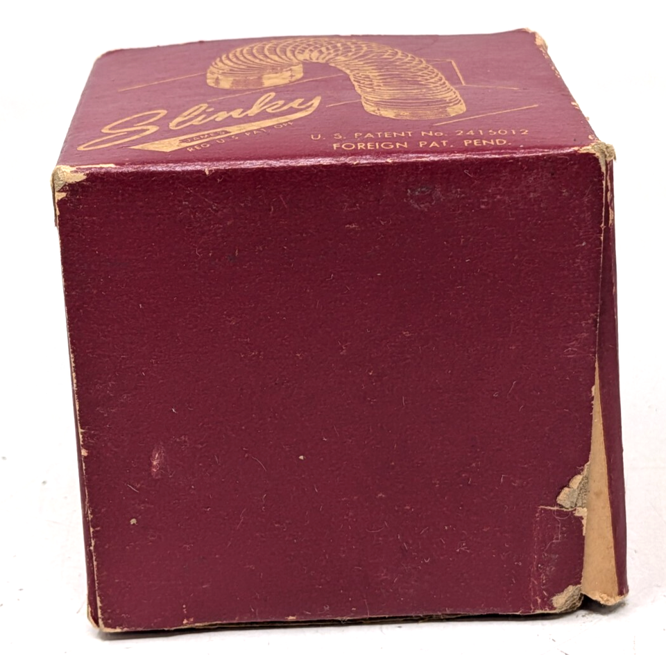 Vintage 1947 James Industries Red Slinky Metal Spring Toy USA with ...