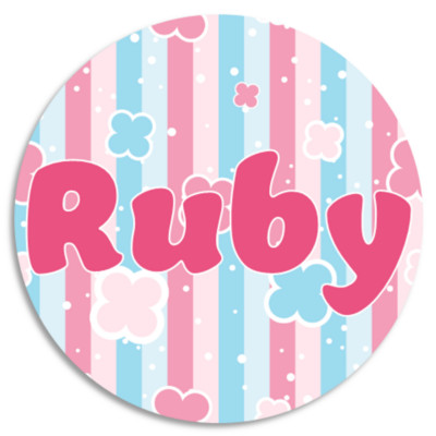 Ruby - Circle Sticker Decal 3 Inch - Name Tag Water Bottle School ...