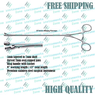 D’Amico Biopsy Forceps | 5mm Tapered to 7mm Shaft | Curved 7mm Oval ...