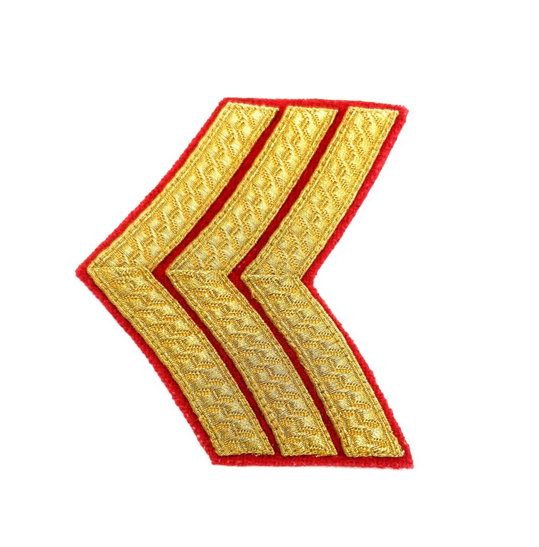 Chevron Sergeant Stripes Gold Red 100mm Wide 3 Bars R879 | eBay UK
