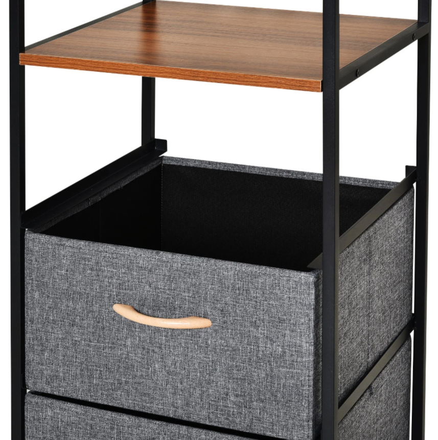 Tall Industrial Furniture Metal Open Wardrobe Narrow Clothes Storage ...