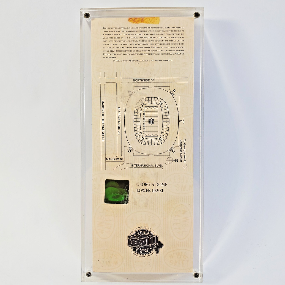 1994 SUPER BOWL XXVIII Ticket @Georgia Superdome Cowboys vs Buffalo ...