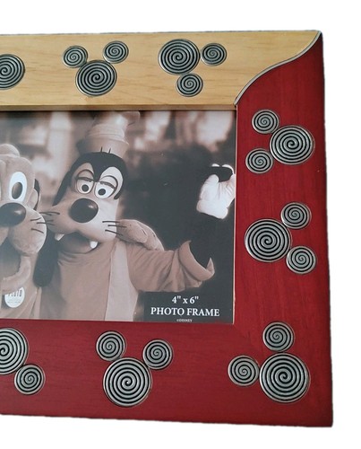 Disney Parks Swirl Head Mickey 4" x 6" Photo Frame Pluto + Goofy Free Standing | eBay
