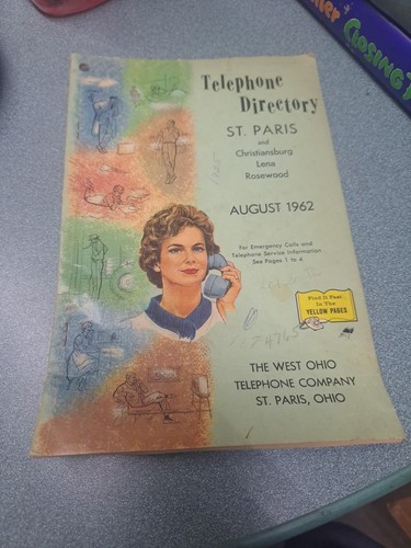 1962 St. Paris Ohio TELEPHONE DIRECTORY PHONE BOOK - 3620 | eBay