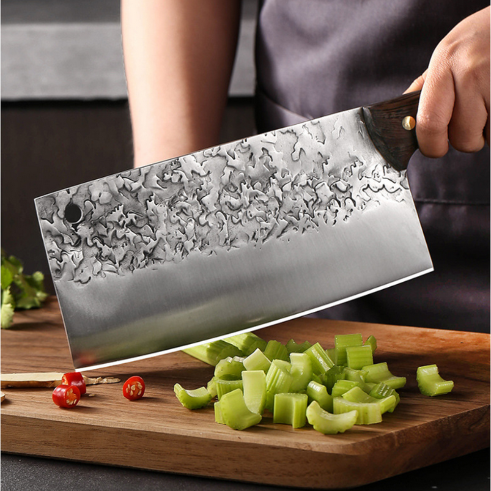 8" Hand Forged Kitchen Chef Knife Heavy Duty Butcher Chopping Cleaver ...