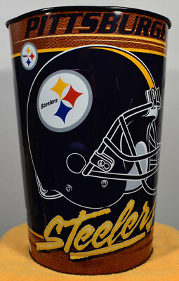 Vintage NFL Pittsburgh Steelers Metal Waste Basket - Licensed - Nice ...