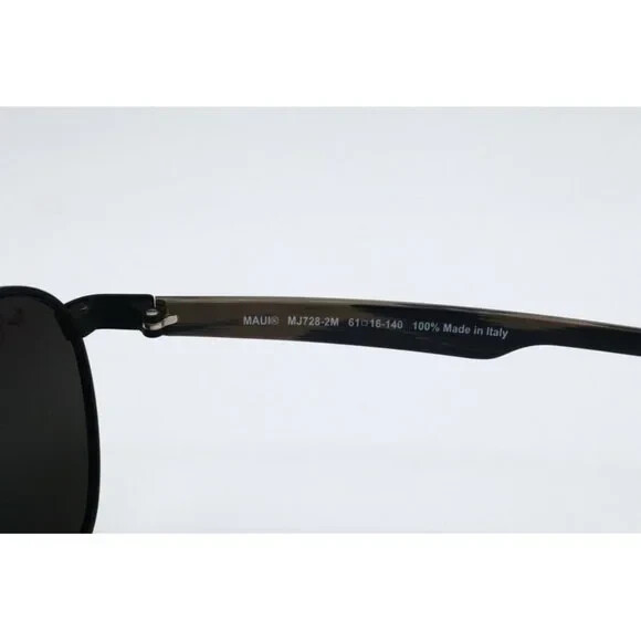 Maui Jim Castles MJ 728-2M Pilot Black Sunglasses Polarized Gray Lenses ...