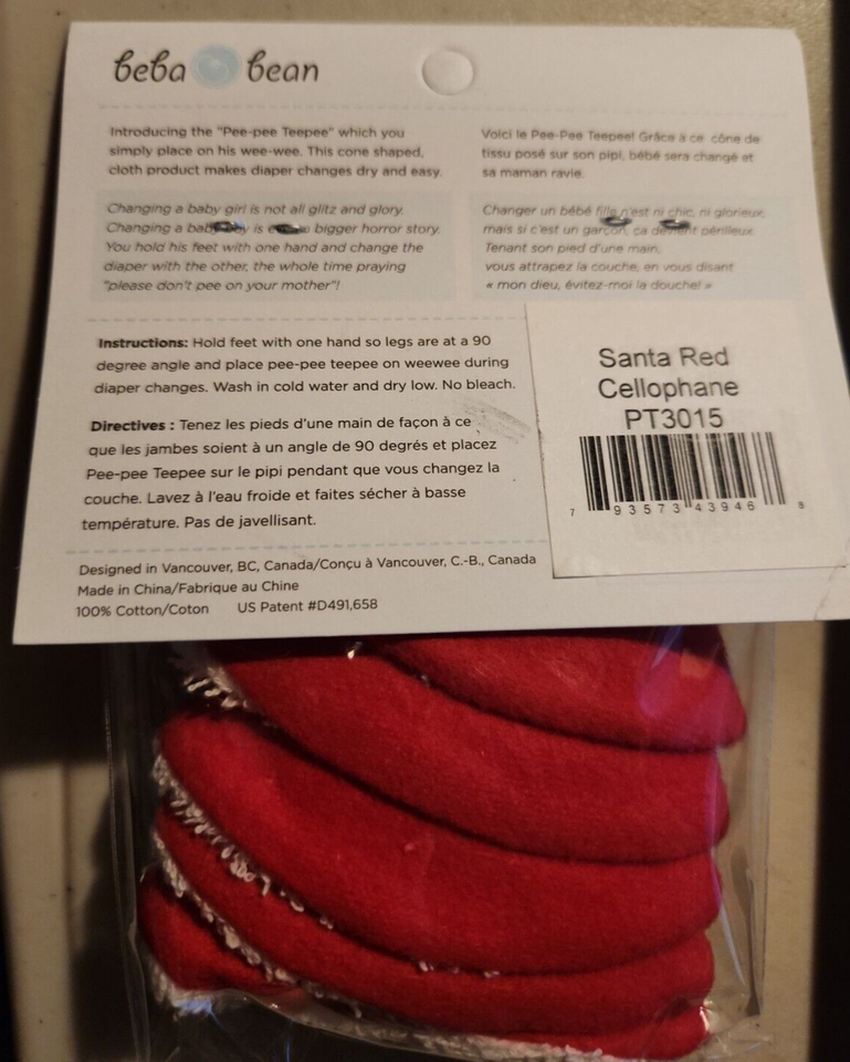 Beba Bean Pee-Pee Teepee Santa Red Cello 5 New in Pack Washable and Reusable NEW | eBay