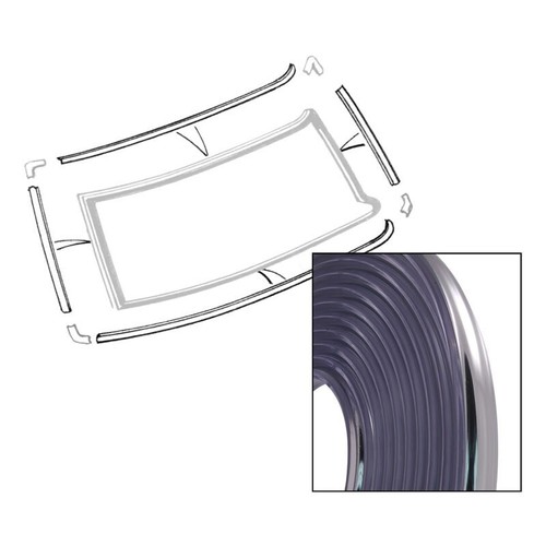 Windshield Moulding Set- Chrome- 77-79 Ford Truck 78-79 Bronco D7TZ ...