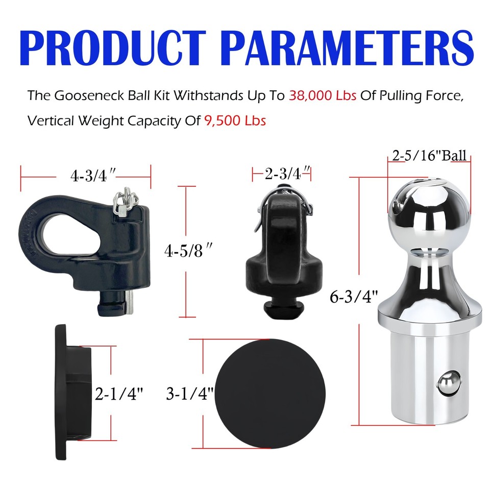 60639 Gooseneck Hitch Ball Kit Compatible With Ford F250 F350 F450 2013 ...