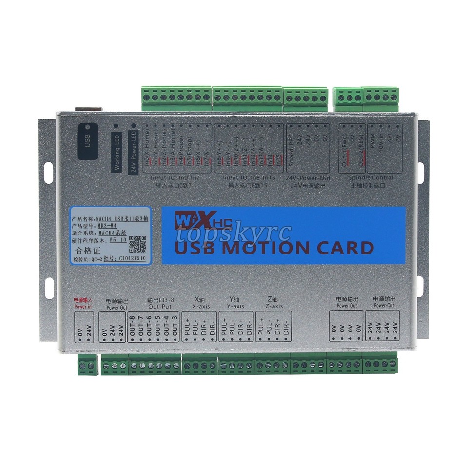 3 Axis USB Mach4 CNC Motion Control Card Breakout Board for Machine ...