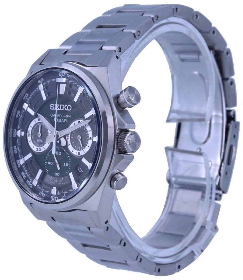 Seiko Discover More Chronograph Tachymeter Green Dial SSB405P1 100M ...