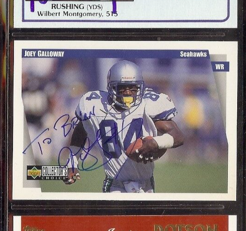 JOEY GALLOWAY Seahawks / Ohio State 1997 Col Choice SIGNED / AUTOGRAPH ...