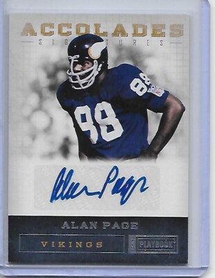 2012 Playoff Accolades Signatures ALAN PAGE HOF Minnesota Vikings auto ...