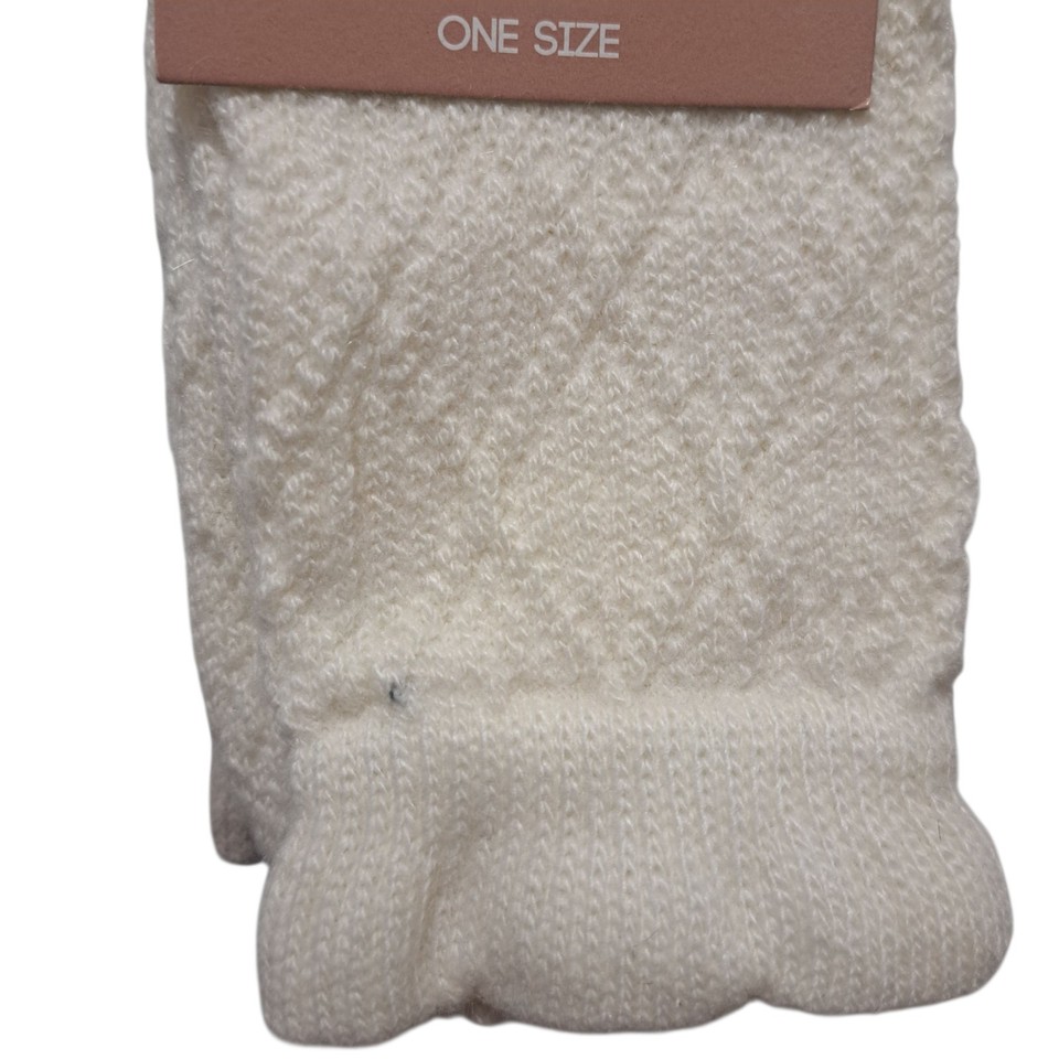 Leon D'Oro Women's 2 Pack Cream Knit Cashmere Blend Luxury Socks Made ...