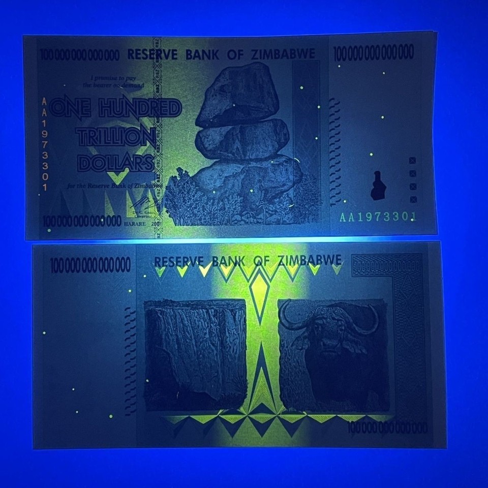 Zimbabwe 100 Trillion Dollars Banknote Uncirculated Currency ...