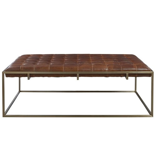 Universal Furniture Travers Leather Tufted Coffee Table Ottoman | eBay
