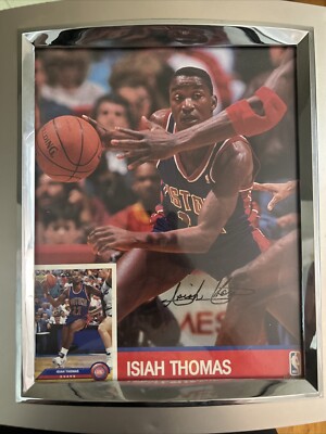 Isaiah Thomas Autographed 1990 Detroit Pistons Photo | eBay UK
