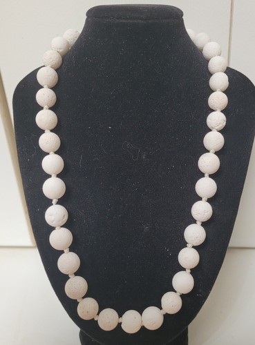 48cm Genuine Off-White Sponge Coral 12mm Bead Necklace Cubic Zirconia ...