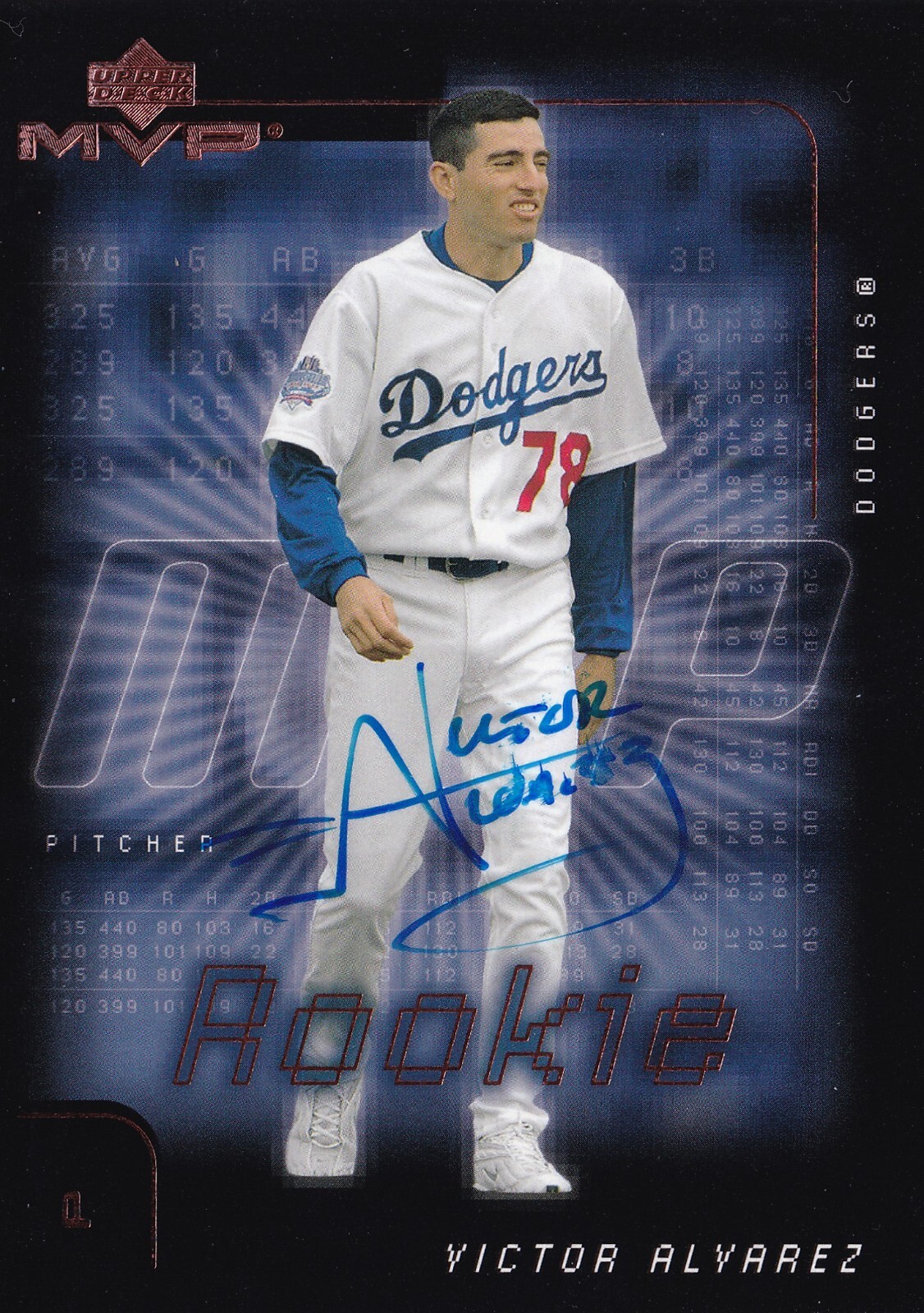 VICTOR ALVAREZ SIGNED AUTO'D 2002 UPPER DECK MVP CARD #204 LOS ANGELES ...