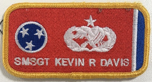 Vtg USAF ANG Enlisted Aircrew Maintenance Wings Embroidered Name Tag ...