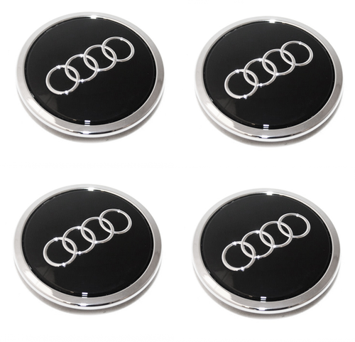 Audi A4 A5 A6 S6 A7 A8 Q5 Glossy Black Wheel Center Cap 4x Set ...